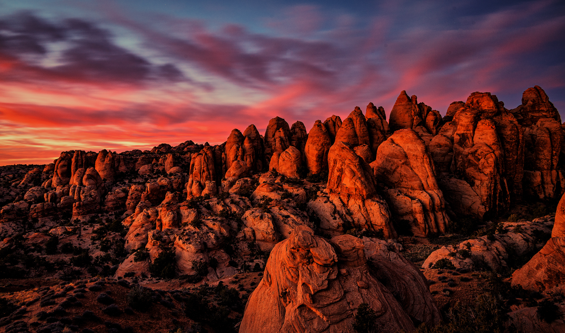 Long Beautiful Sunset | BLM land Moab Utah | Gary Silvey Photography